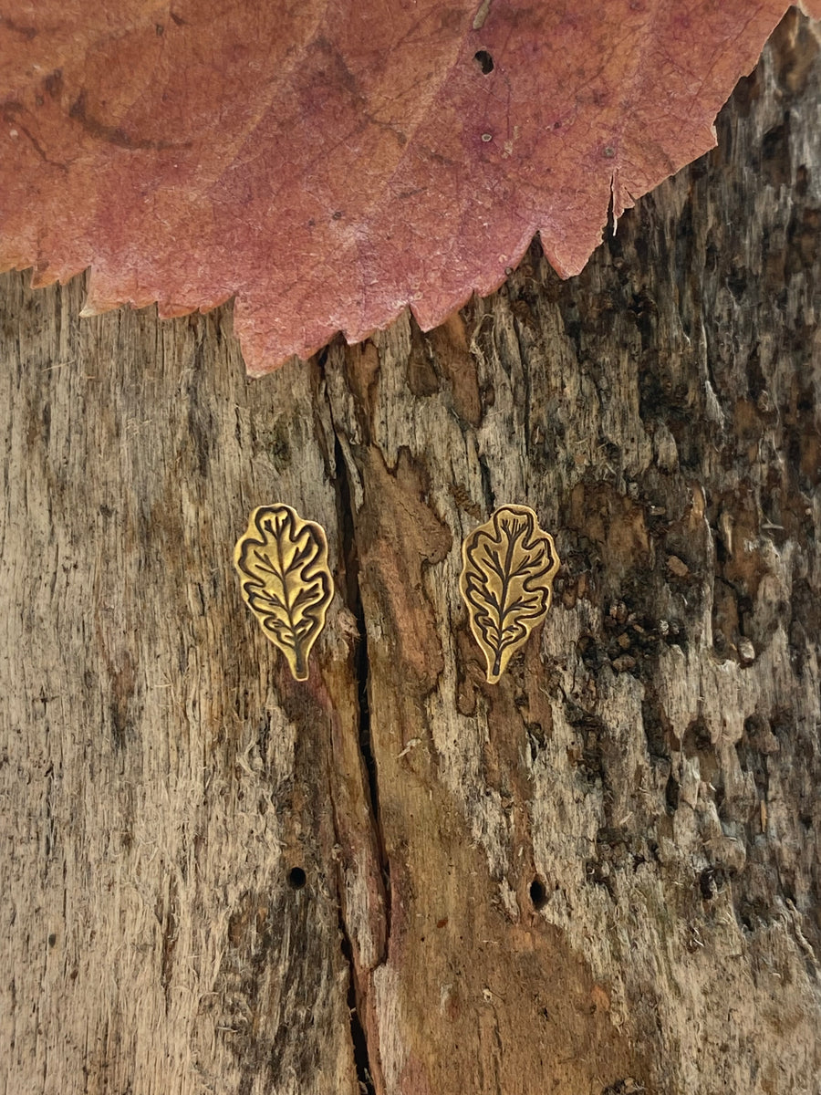 Oak Leaf Studs – Thlayli Designs